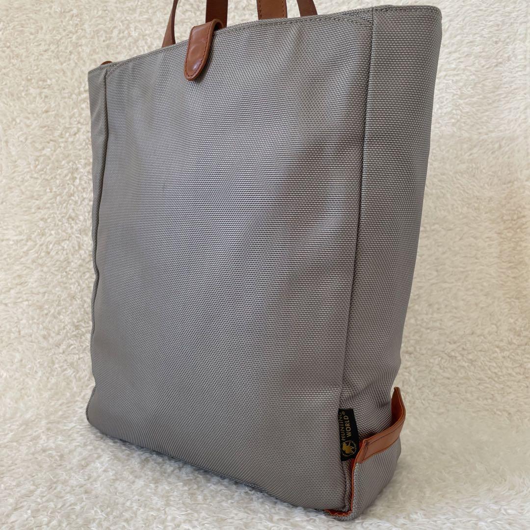 レザー ハンティングワールド トートバッグ ナイロン×レザー A4可能 ビジネストート ブラック